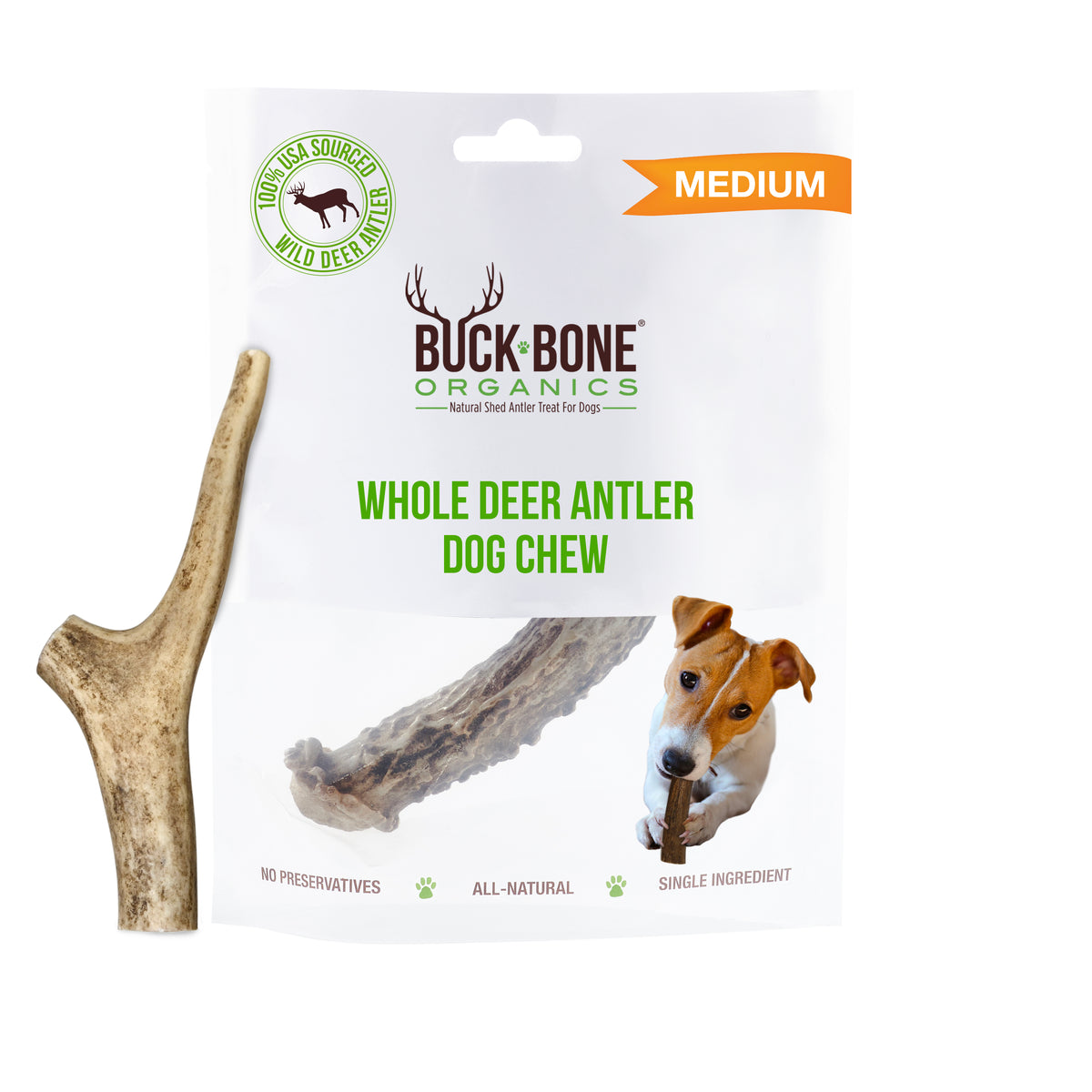 Deer Antler Dog Chew Medium– Buck Bone Organics