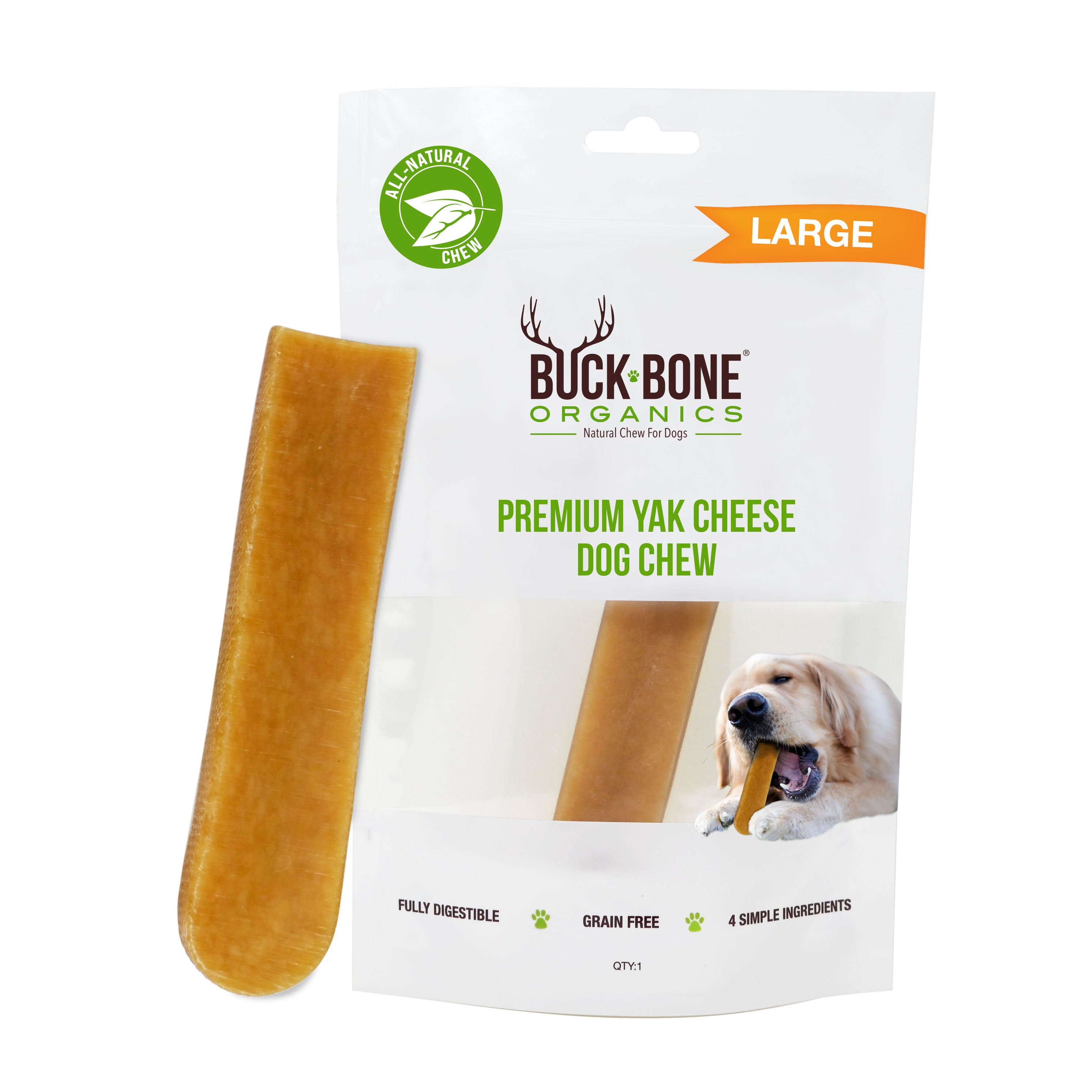 Premium Yak Cheese Dog Chew Large– Buck Bone Organics