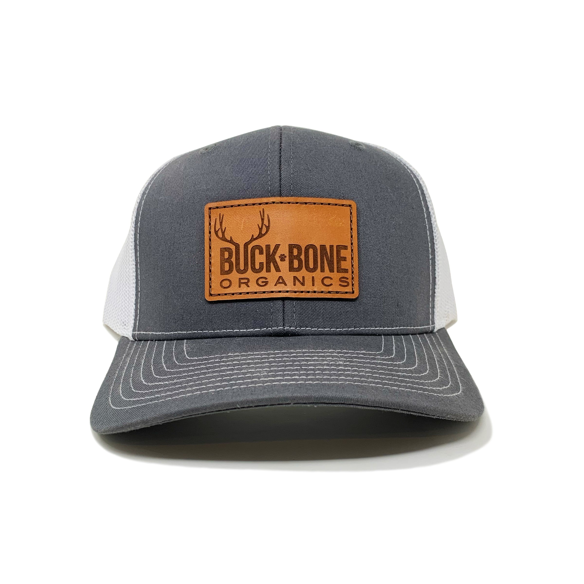 Leather Patch Trucker Hats– Buck Bone Organics